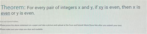 Solved Theorem For Every Pair Of Integers X ﻿and Y ﻿if Xy