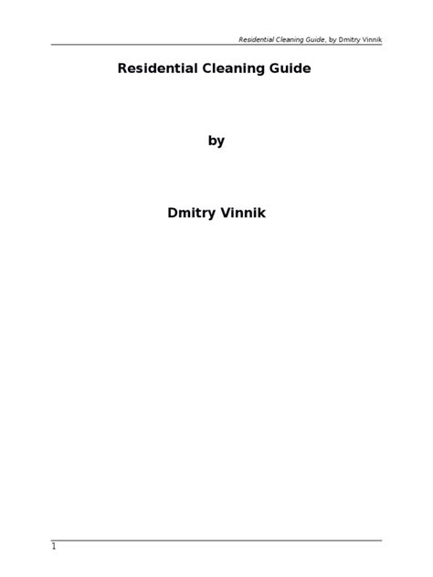residential cleaning guide by dmitry vinnik pdf sink home
