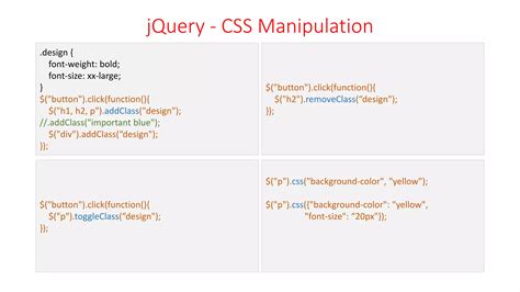 introduction to jquery the basics ppt