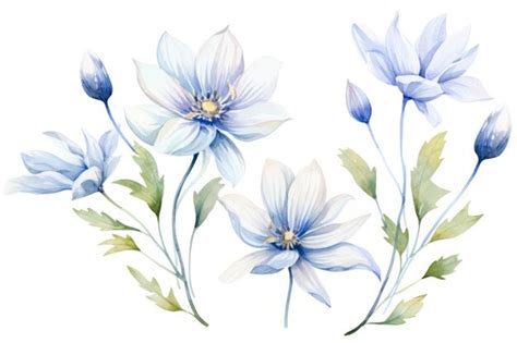 Premium Photo The Medow Flower Watercolor Isolated White Background