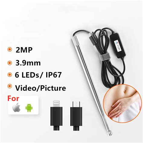 3 9mm 1080P Endoscope Camera For Vagina Cervical Inspetion IP67 Waterproof 6 LEDs Borescope