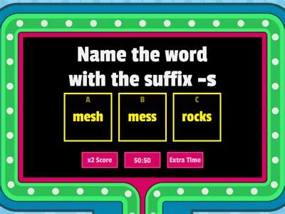 Suffix Game Teaching Resources