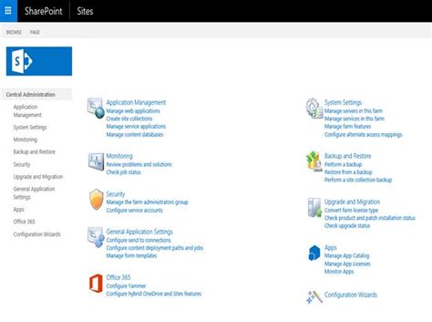 introducing central administration of sharepoint 2016