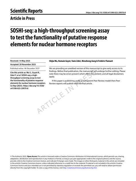 Pdf Soshi Seq A High Throughput Screening Assay To Test The