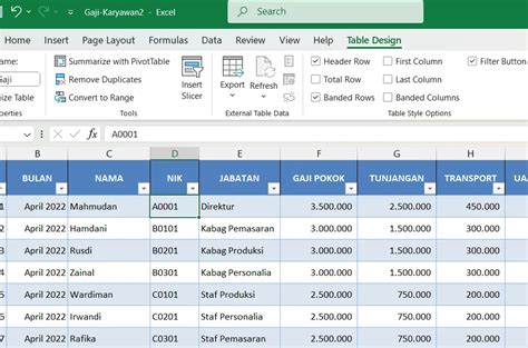 Praktik Membuat Tabel Di Excel Untuk Pemula