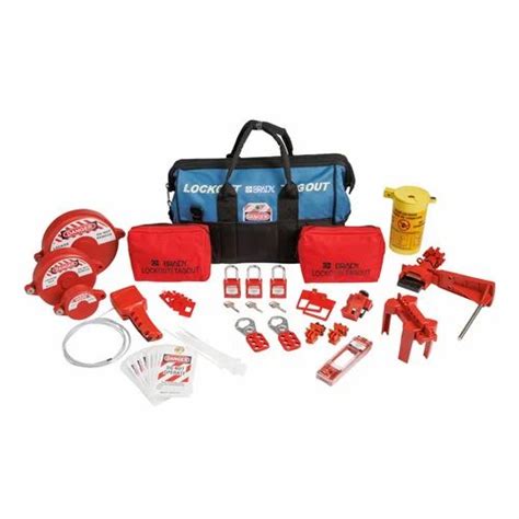 Plastic Electrical And Valve Lockout Tagout Kit Multipurpose Red At