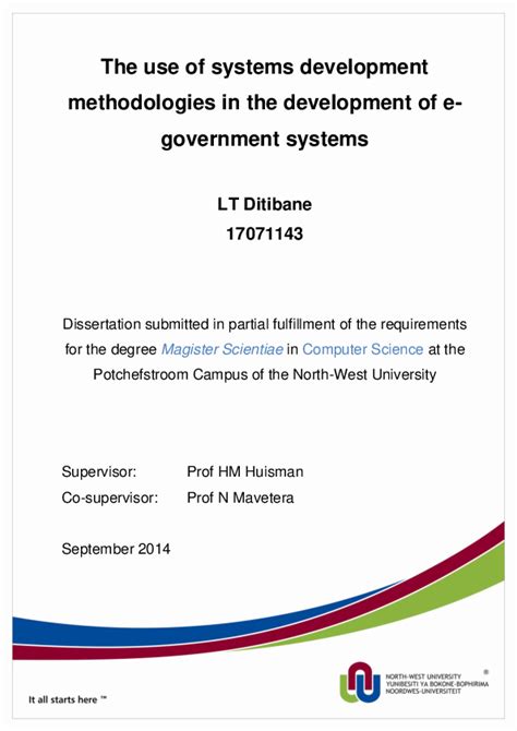 Pdf The Use Of Systems Development Methodologies In The Development Of E Government Systems