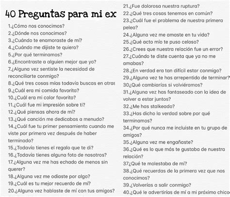 40 Preguntas Para Mi Ex Carta A Mi Ex Preguntas Para Mi Novio Verdad O Reto Preguntas
