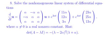 Solve The Nonhomogeneous Linear System Of Differential Equations Course Hero