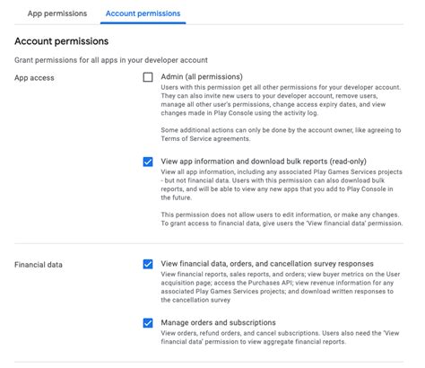 Google Play Developer Api The Current User Has Insufficient Permissions To Perform The