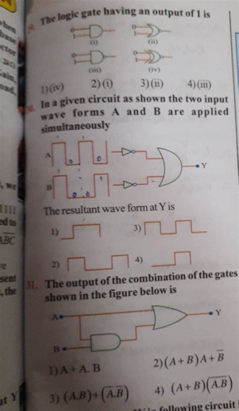 The Logic Gate Having An Output Of Is Filo