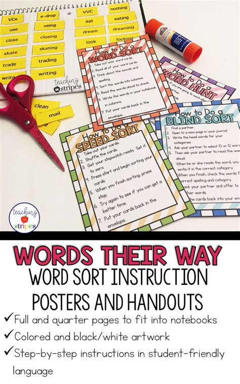 Words Their Way Word Sort Instruction Printables Editable Word