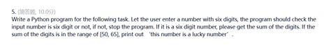 Solved 简答题 分 Write a Python program for the Chegg