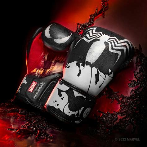 Marvels Venom Boxing Gloves Blackwhite From Made4fighters