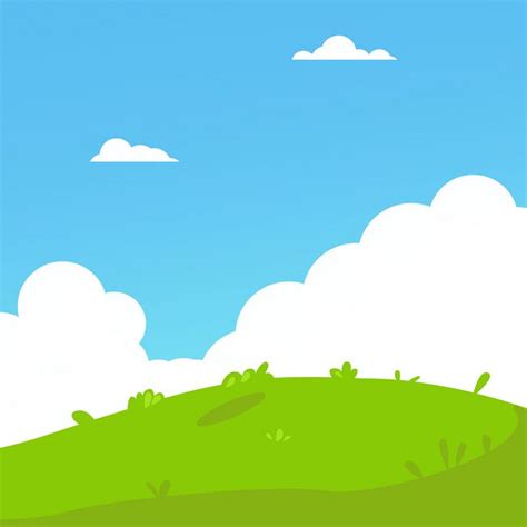 卡通蓝天白云绿树背景图片 卡通蓝天白云绿树背景素材图片 千库网