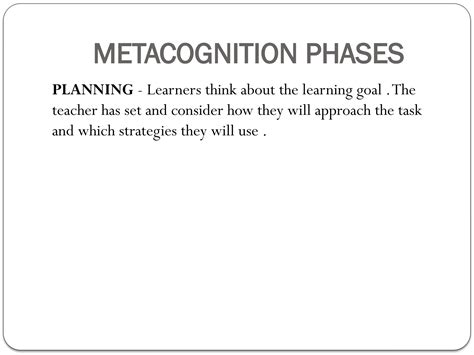 Facilitating Learning A Lecture In Metacognition Pptx