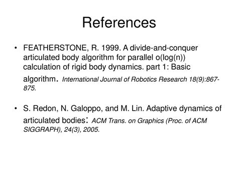 Adaptive Dynamics For Articulated Bodies Ppt Download