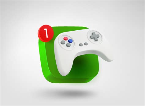 Video Game Controller On App Button 3d Vector Mobile Application Icon