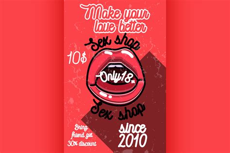 Color Vintage Sex Shop Banner By Netkoff TheHungryJPEG