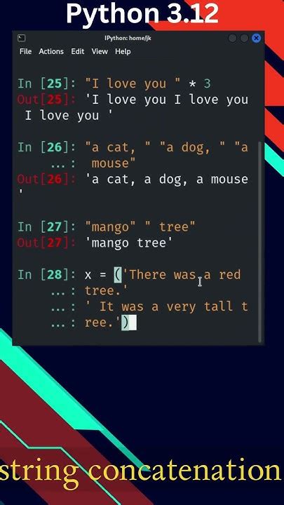 Python 312 Full Course String Concatenation Youtube