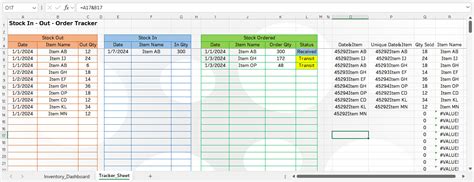 Stock In Out Balance Tracker Template With Auto Reorder In Excel Learn Excel And Sheets