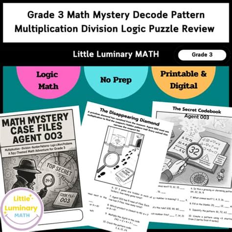 Grade 3 Math Mystery Decode Pattern Multiplication Division Logic Puzzle Review