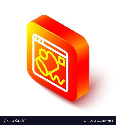Isometric Line Data Visualisation Icon Isolated Vector Image