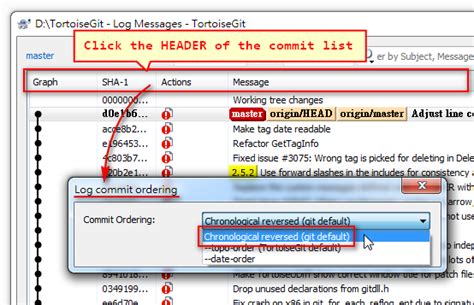 Git Tortoisegit Commit Order Stack Overflow