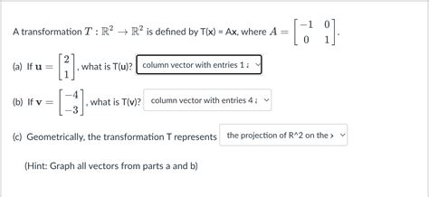 solved options for a are column vector with entries 1