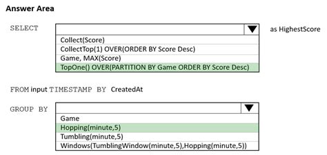HOTSPOT You Are Building An Azure Stream Analytics Job To Retrieve Game Data You Need To