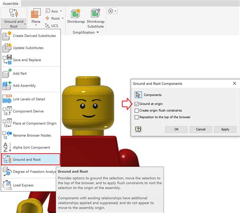 solved auto origin constraint for assembly first part autodesk community