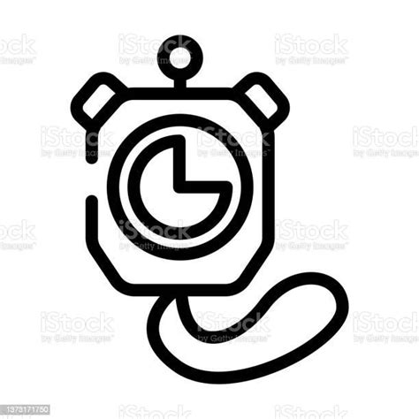 얇은 선 아이콘을 실행하는 스톱워치 기술 개념 격리 된 개요 기호에서 실행 경쟁 선형 아이콘 웹 디자인 및 앱에 대한 벡터 그림 기호 요소입니다 0명에 대한 스톡 벡터 아트