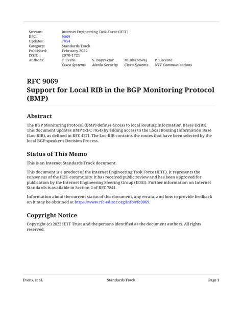 rfc9069 pdf computer engineering network layer protocols