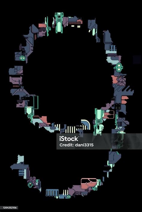 검은 색 배경에 고립 된 숫자 9 미래지향적인 컨셉 디자인 0명에 대한 스톡 벡터 아트 및 기타 이미지 0명 3차원 형태 개념 Istock