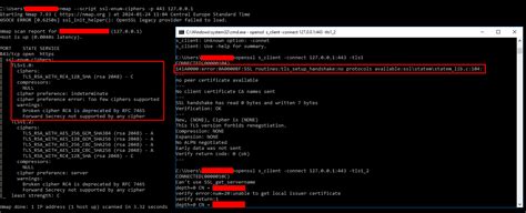 Tls Why Does Openssl Client Show Tlsv As Unsupported When Nmap Is