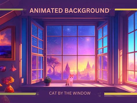 Cat By Window Animated Background Vtuber And Twitch Background Loop