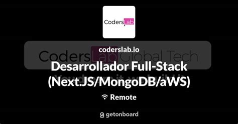 desarrollador full stack next js mongodb aws at remote work from home get