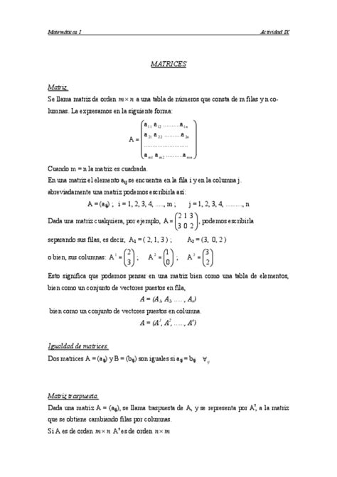 Calculo De Matrices Pdf