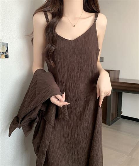 리치 주름 뷔스티에 셔츠 투피스 세트