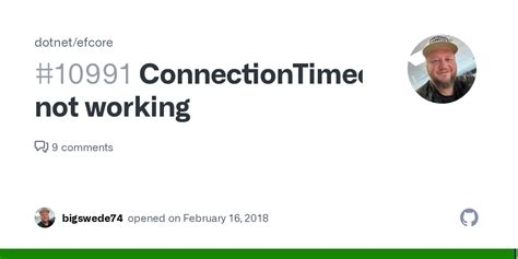 connectiontimeout not working · issue 10991 · dotnet efcore · github
