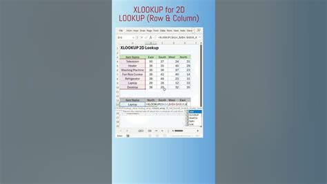 Xlookup Function For 2d Row And Column Lookup In Excel Excel Youtube