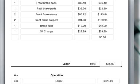 Auto Repair Invoice Auto Repair Service Uses Ipad For Creating An In