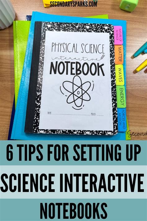 Physical Science Interactive Notebook With Tabs Folders And School Supplies On A Brown Table