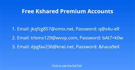 25 Free Kshared Premium Accounts Followchain