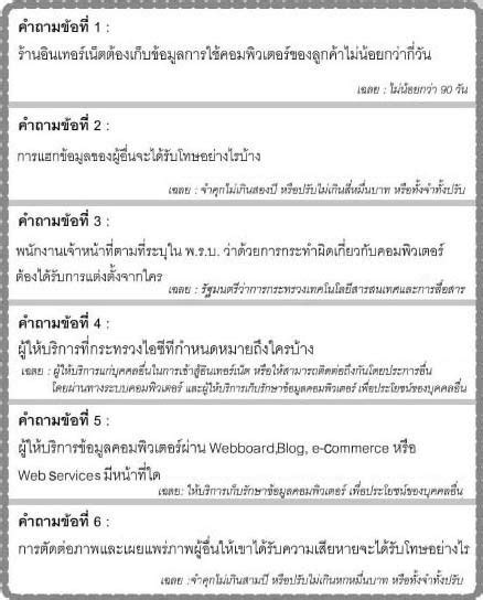 พระราชบัญญัติว่าด้วยการกระทำความผิดเกี่ยวกับคอมพิวเตอร์ ฉบับการ์ตูน Thaigoodview