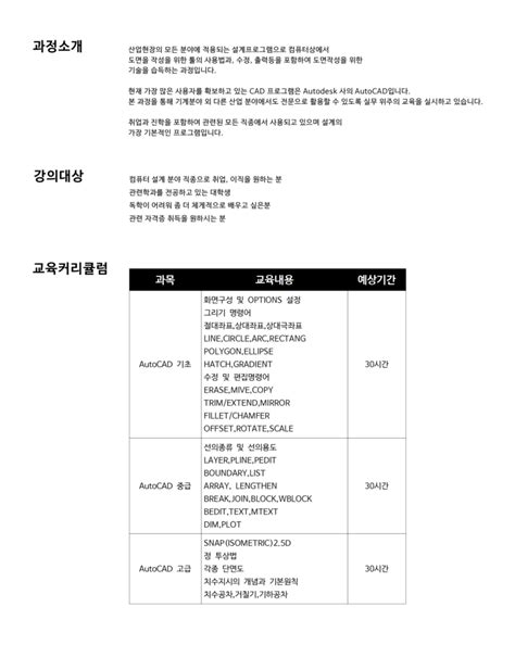 Autocad 구미직업교육학원