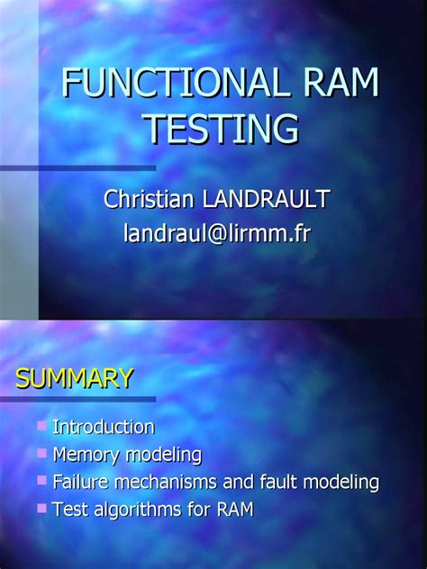 Memory Testing Yalta04 Pdf Random Access Memory Computer Memory