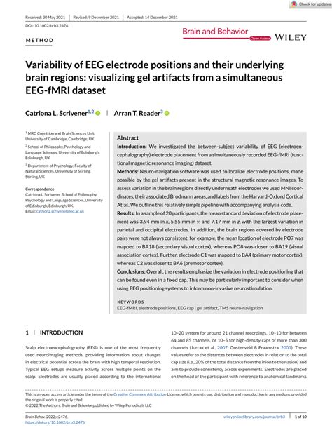 Pdf Variability Of Eeg Electrode Positions And Their Underlying Brain Regions Visualizing Gel