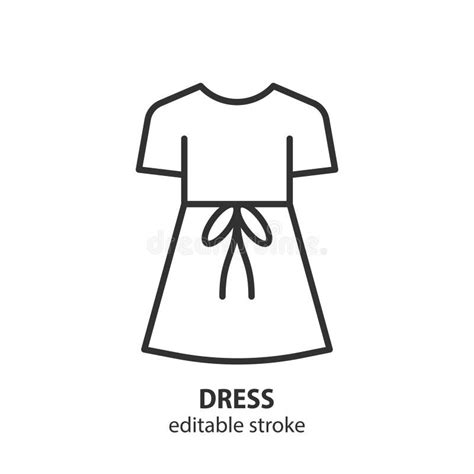 Dress Line Icon Female Clothes Vector Symbol Stock Vector