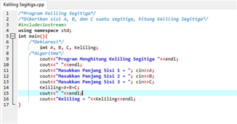 Program C Menghitung Keliling Dan Luas Segitiga